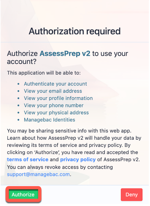 Accessing AssessPrep via ManageBac Single Sign-On – AssessPrep