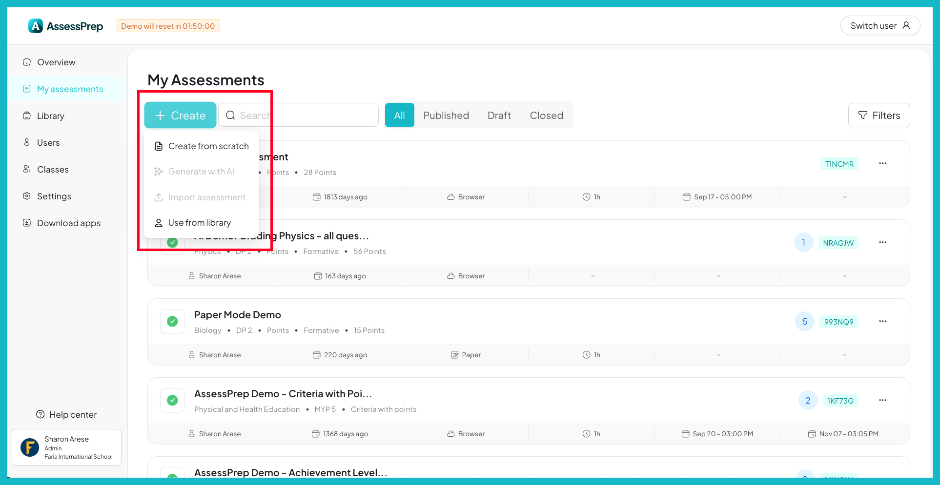 Creating a test on AssessPrep – AssessPrep
