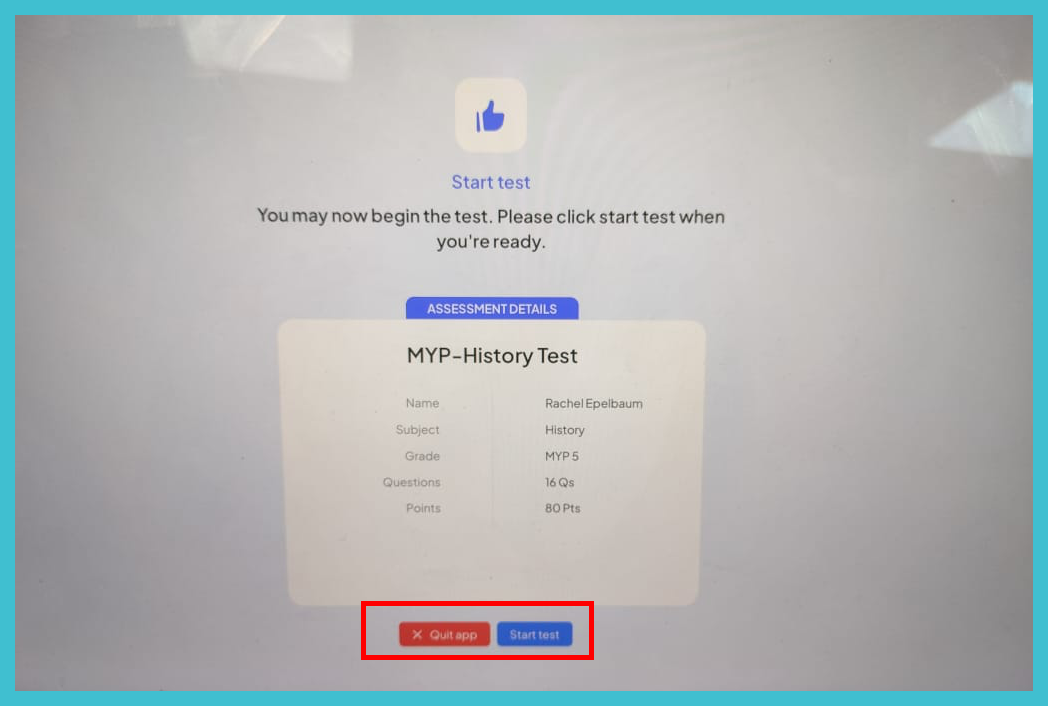 Taking a test in lock-down mode – AssessPrep