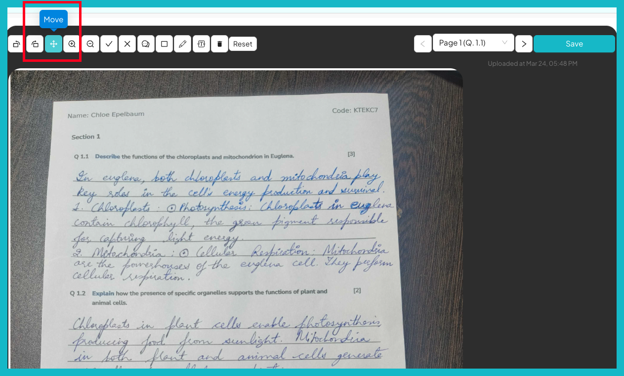 Annotating handwritten answers – AssessPrep