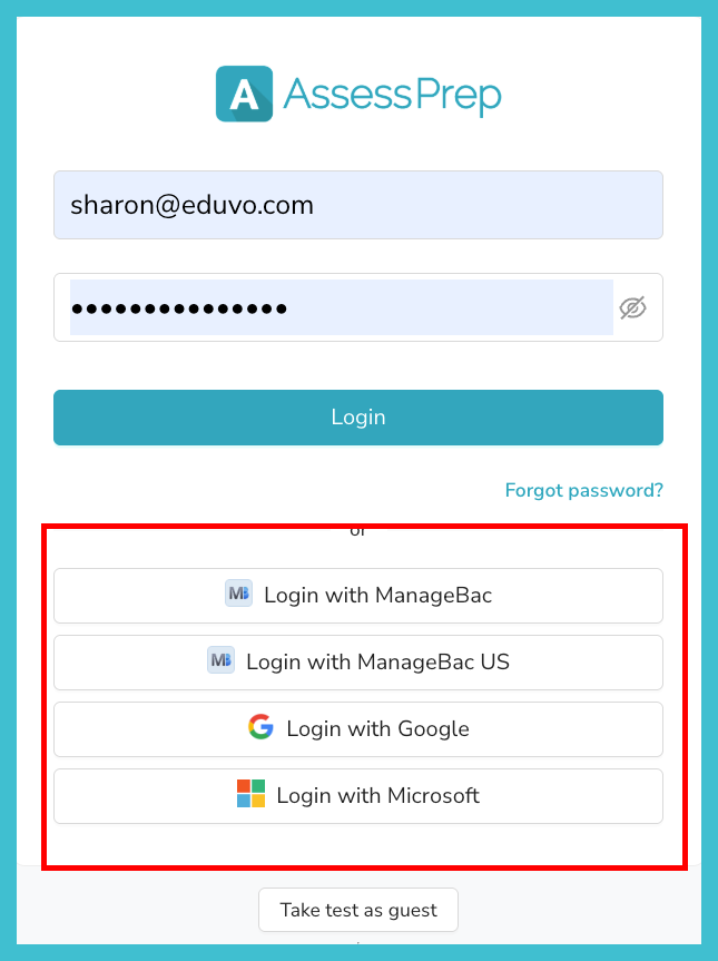 Accessing AssessPrep via ManageBac Single Sign-On – AssessPrep