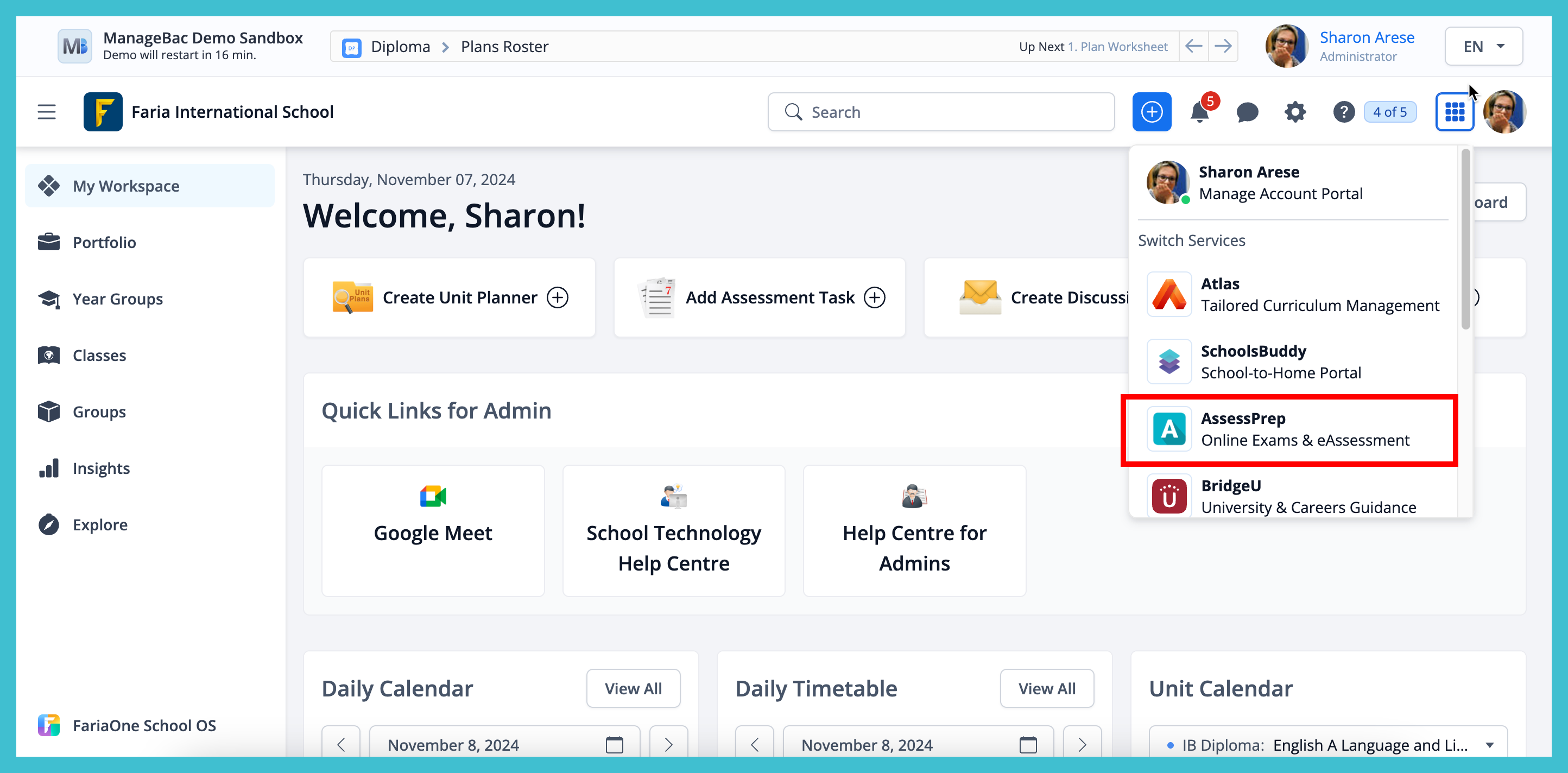 Accessing AssessPrep via ManageBac Single Sign-On – AssessPrep