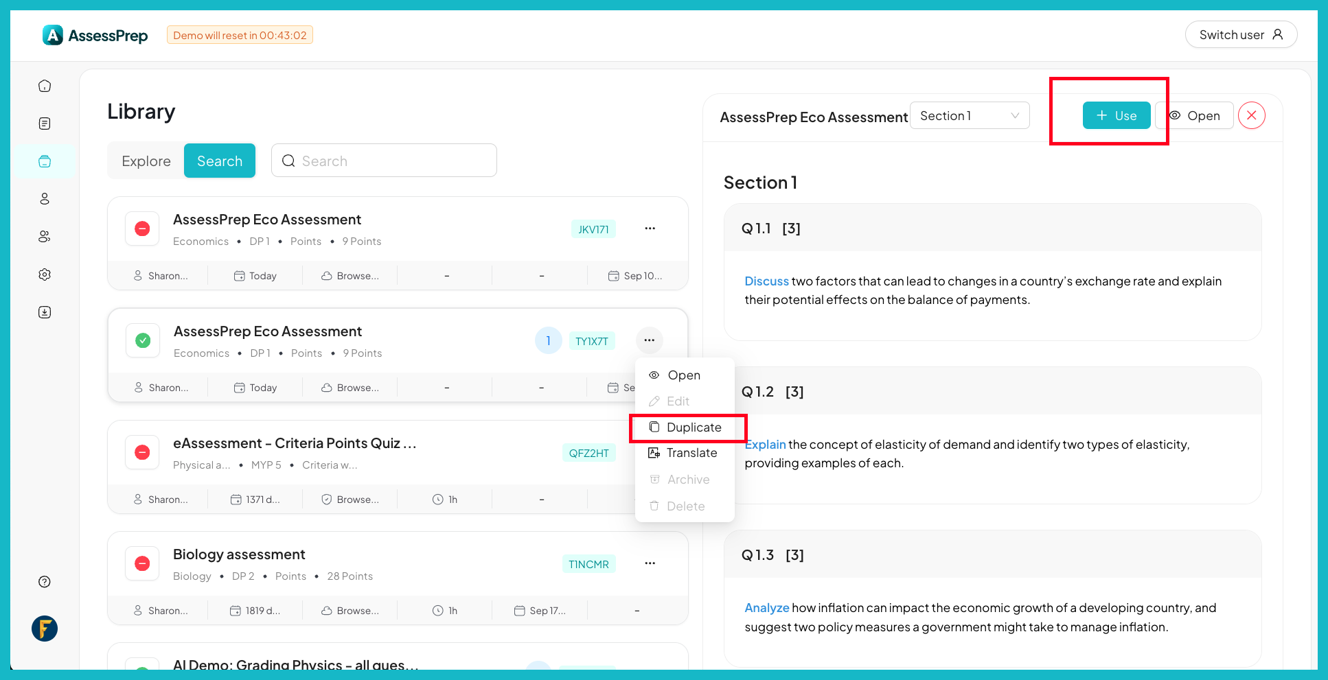 Using the AssessPrep Library & Test Banks – AssessPrep