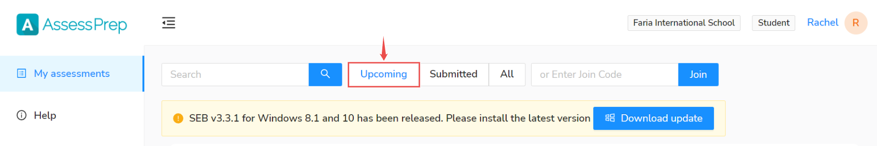 Taking a test in lock-down mode – AssessPrep