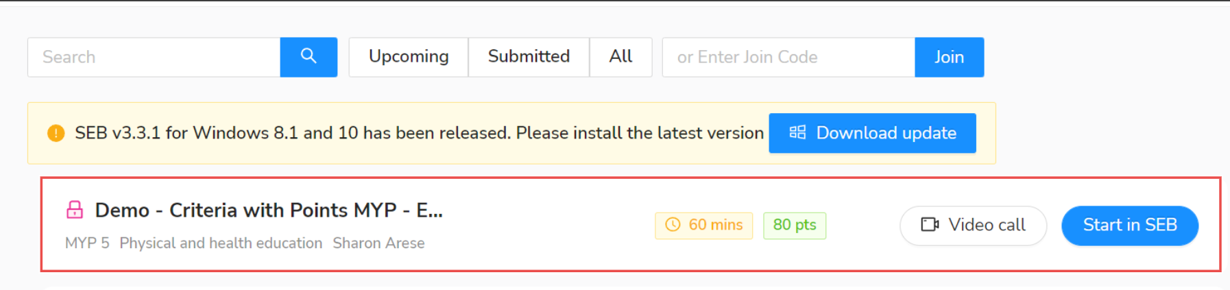Taking a test in lock-down mode – AssessPrep