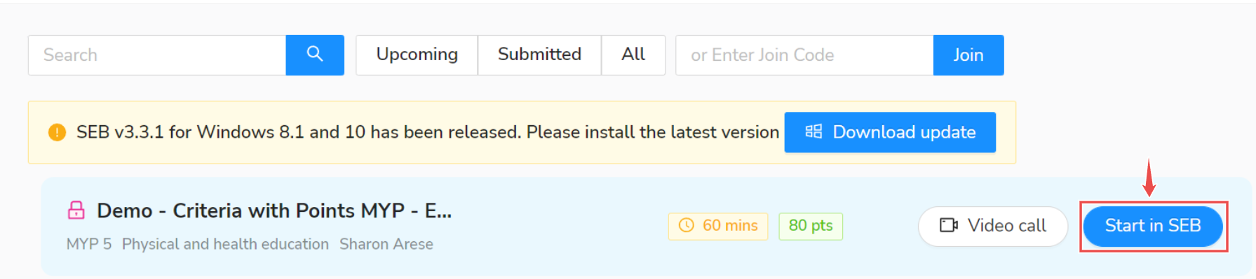Taking a test in lock-down mode – AssessPrep